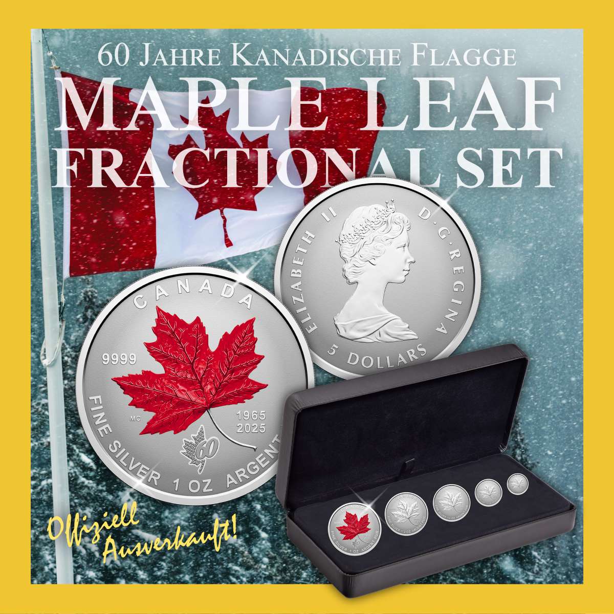 Jetzt sichern: Maple Leaf Fractional Set 2025 | DEUTSCHER MÜNZEXPRESS®